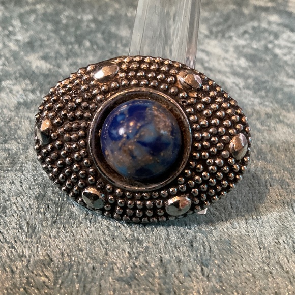 No Brand | Jewelry | Vintage Oval Silver Tone And Round Polished Blue ...